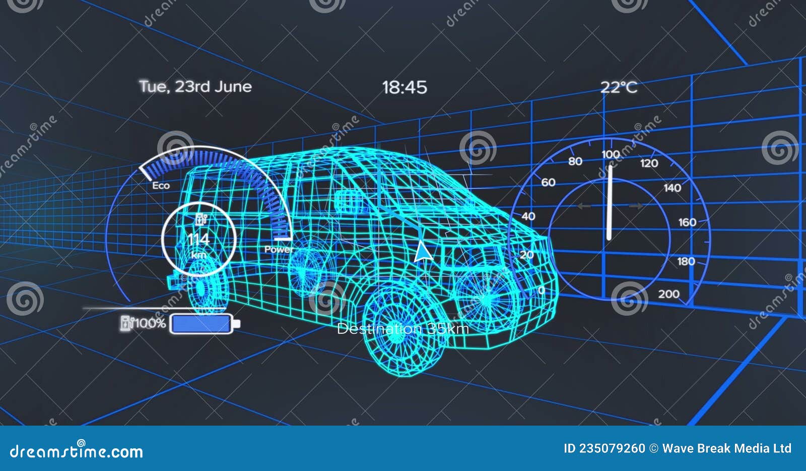 Animation of Speedometer, Gps and Charge Status Data on Vehicle ...
