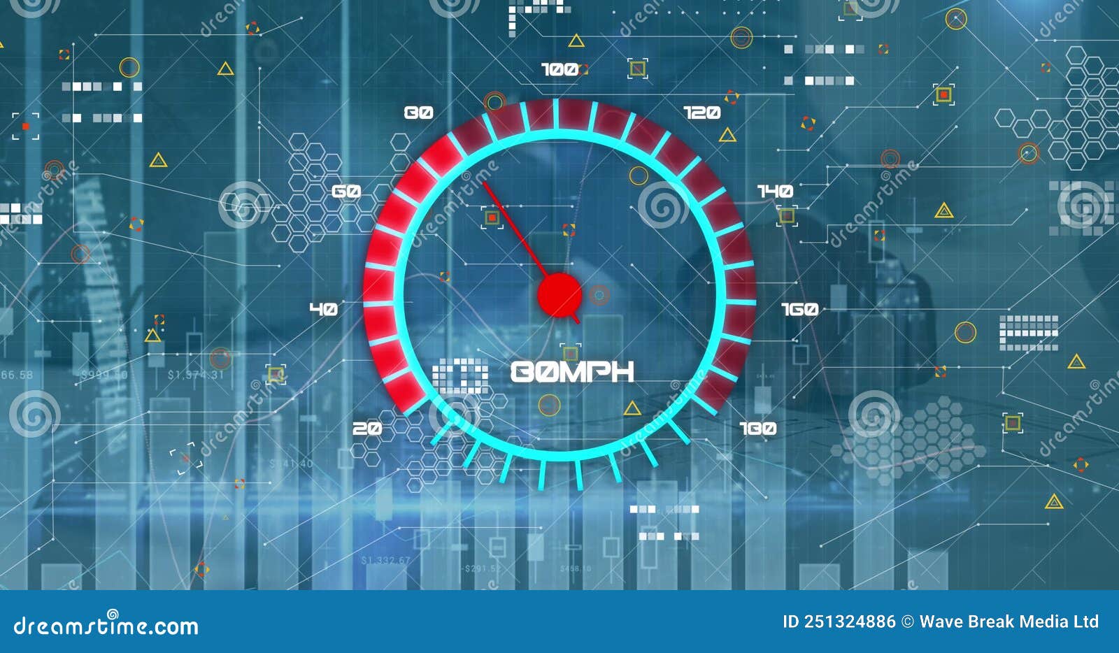 Animation of Speedometer Over Data Processing Stock Footage - Video of ...