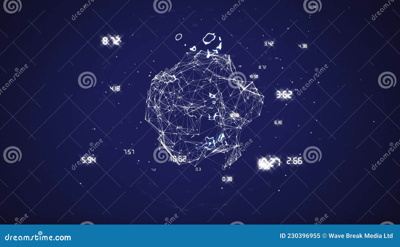 Animation of Spinning Globe and Network of Connections on Black ...