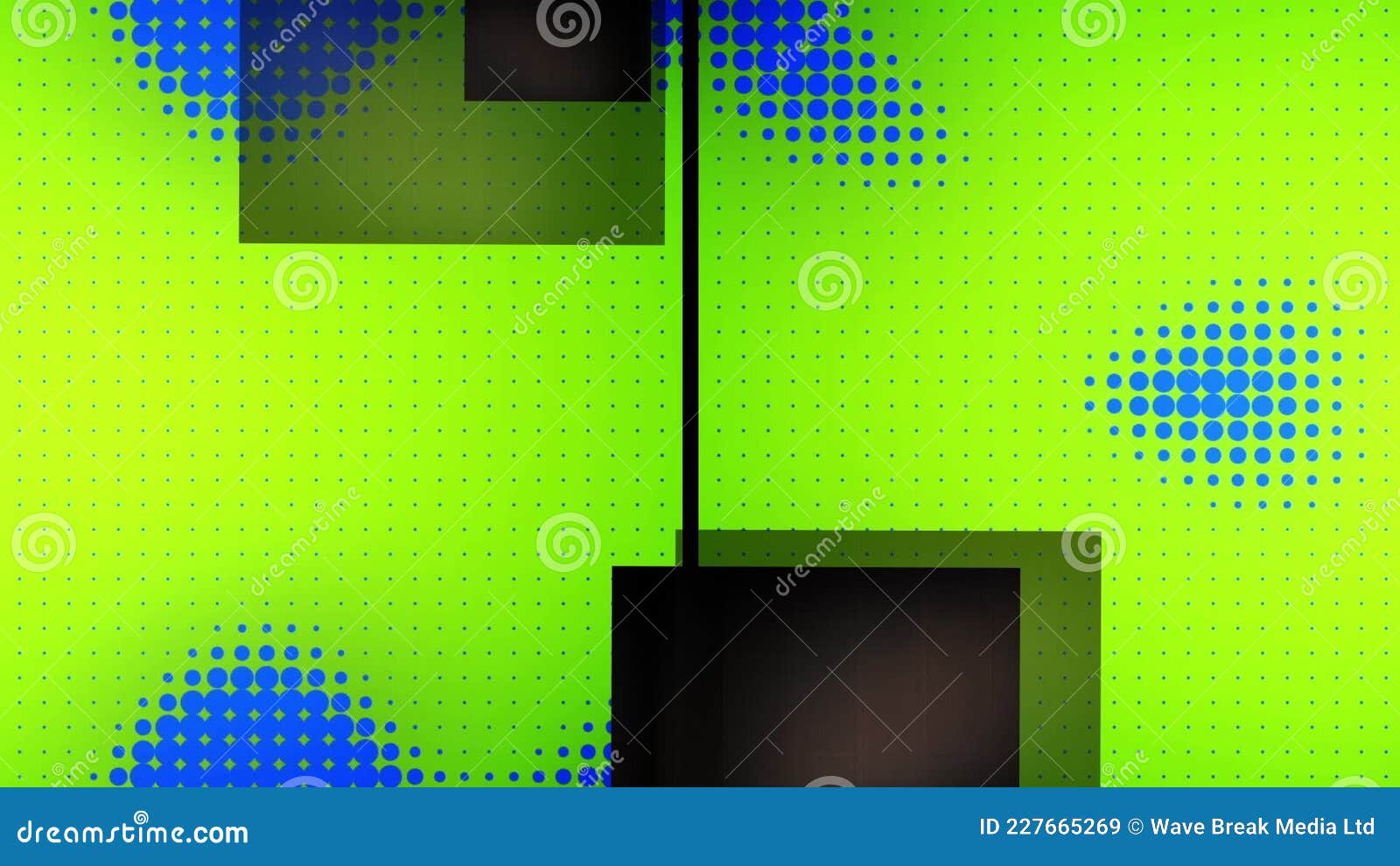Animation of Split Screen with Grey Squares and Blue Pixels Changing ...