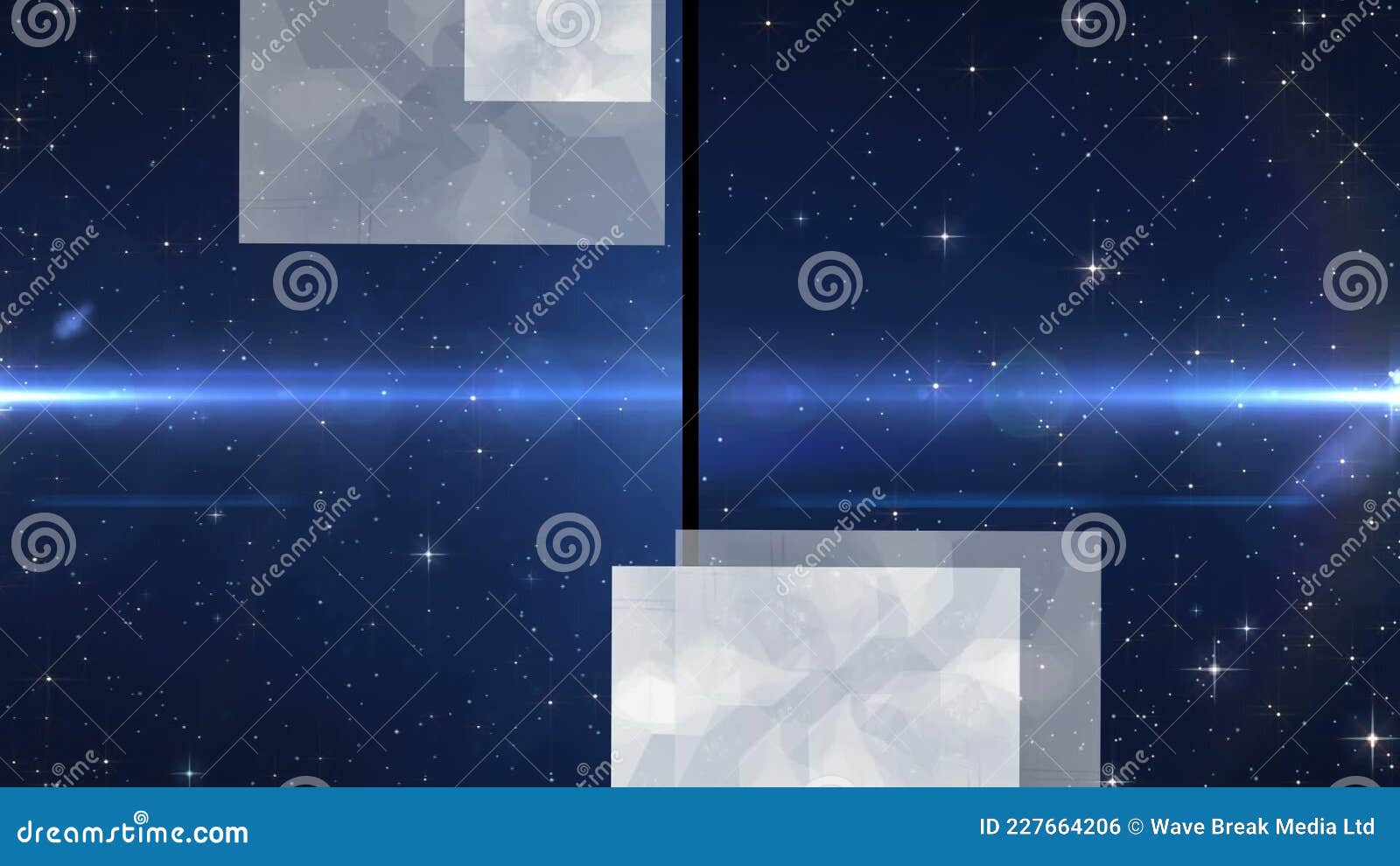 Animation of Split Screen with Grey Squares, Blue Spotlight and Glowing ...