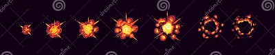 Animation Sprite Sheet of Bomb Explosion Sequence Stock Illustration ...