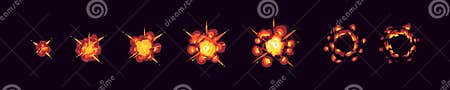 Animation Sprite Sheet of Bomb Explosion Sequence Stock Illustration ...