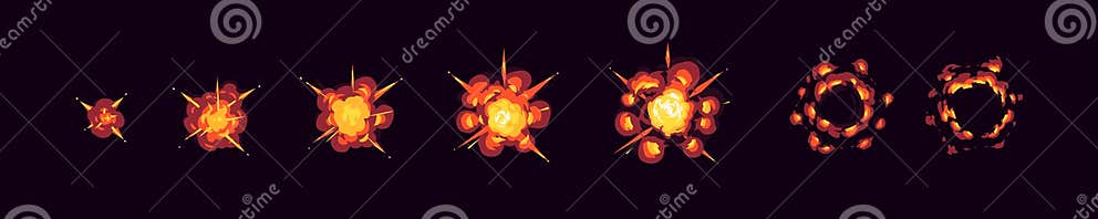 Animation Sprite Sheet of Bomb Explosion Sequence Stock Illustration ...