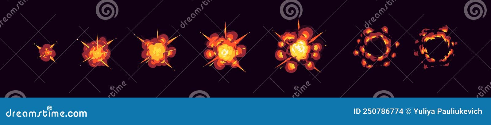 Animation Sprite Sheet Of Bomb Explosion Sequence Vector Illustration ...