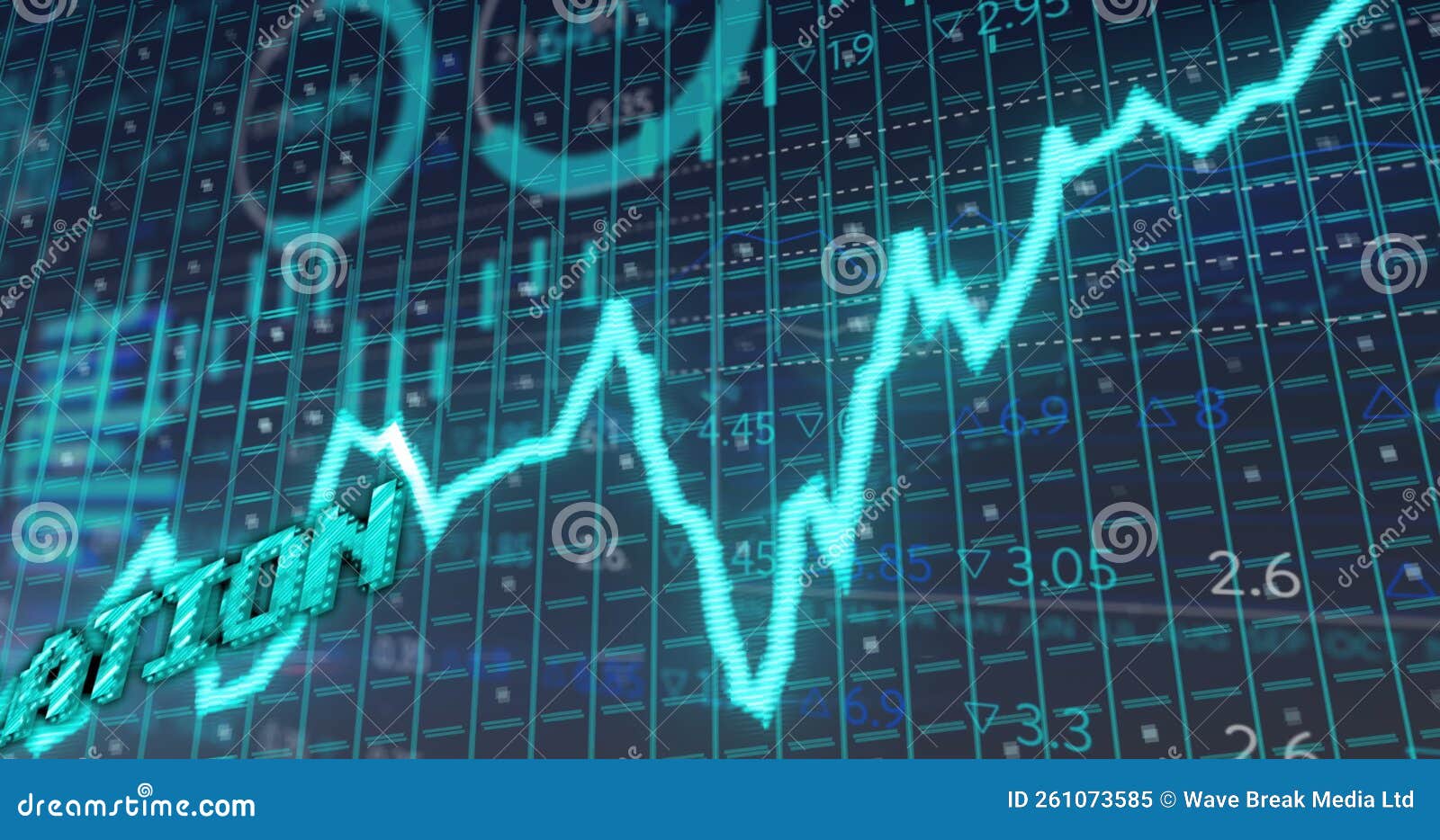 Animation of Stagflation Text in Blue Over Graph and Charts Processing Data Stock Video - Video ...
