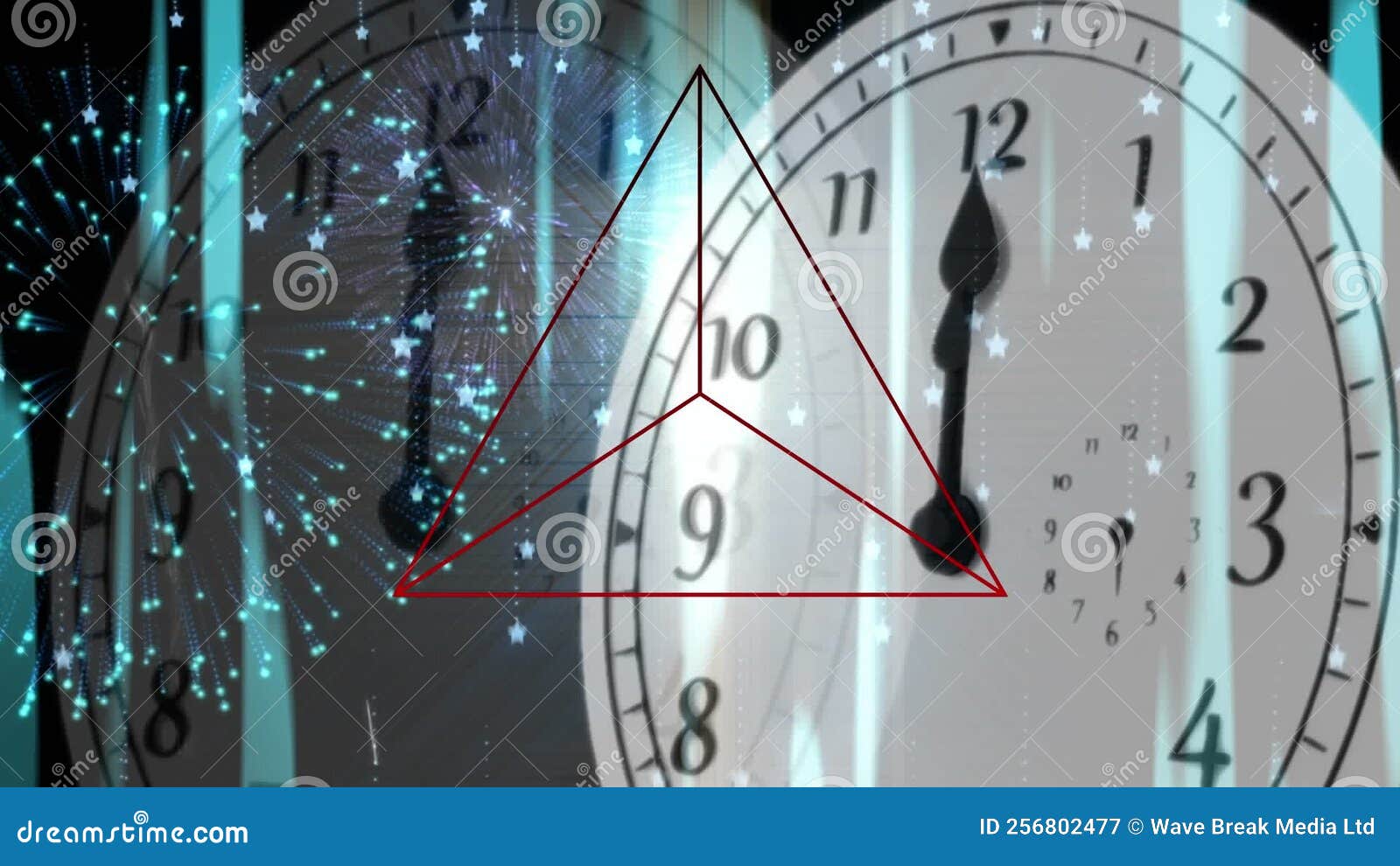 Animation of Stars Falling Over Clocks Stock Video - Video of calendar ...