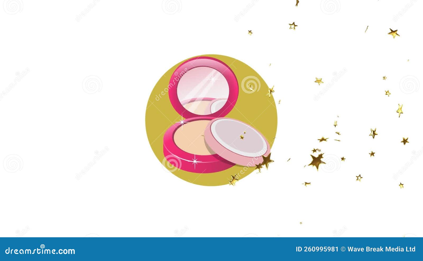 Animation of Stars and Powder Icon on White Background Stock Video ...