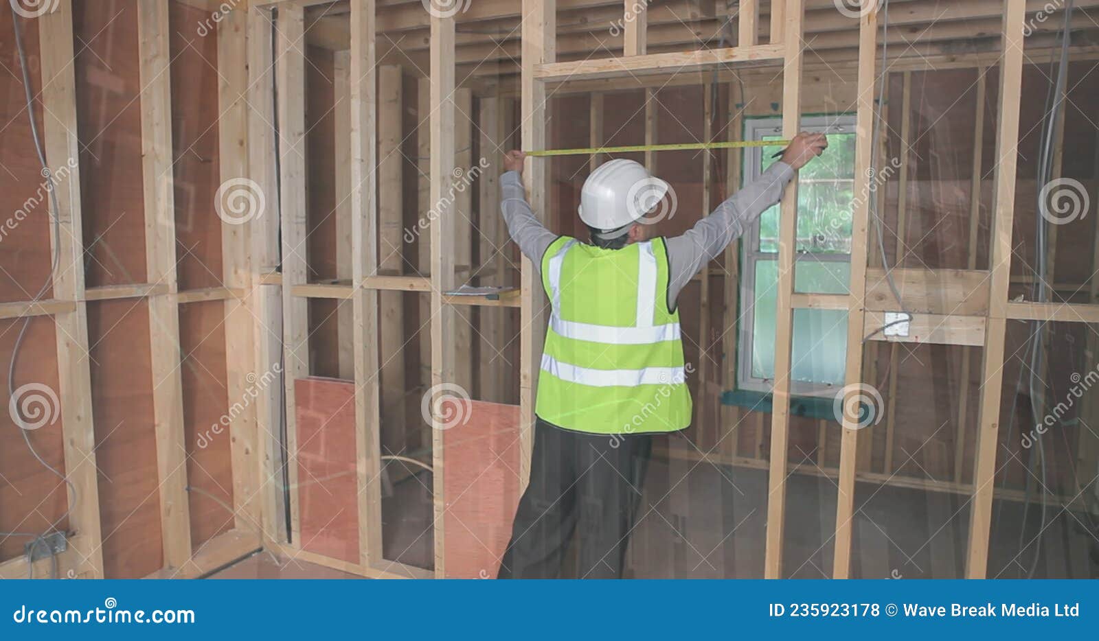 Animation of Statistics Processing Over Male Engineer Measuring at ...