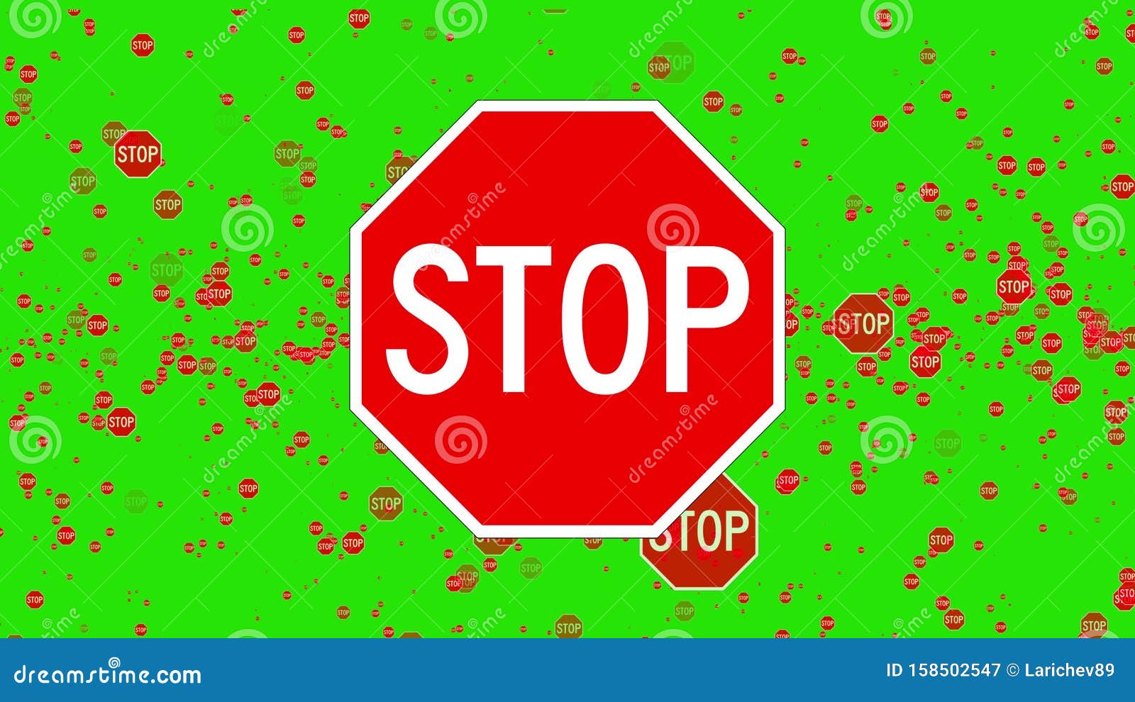 Animation of Stop Sign Floating Around Randomly, Against a Green Screen ...