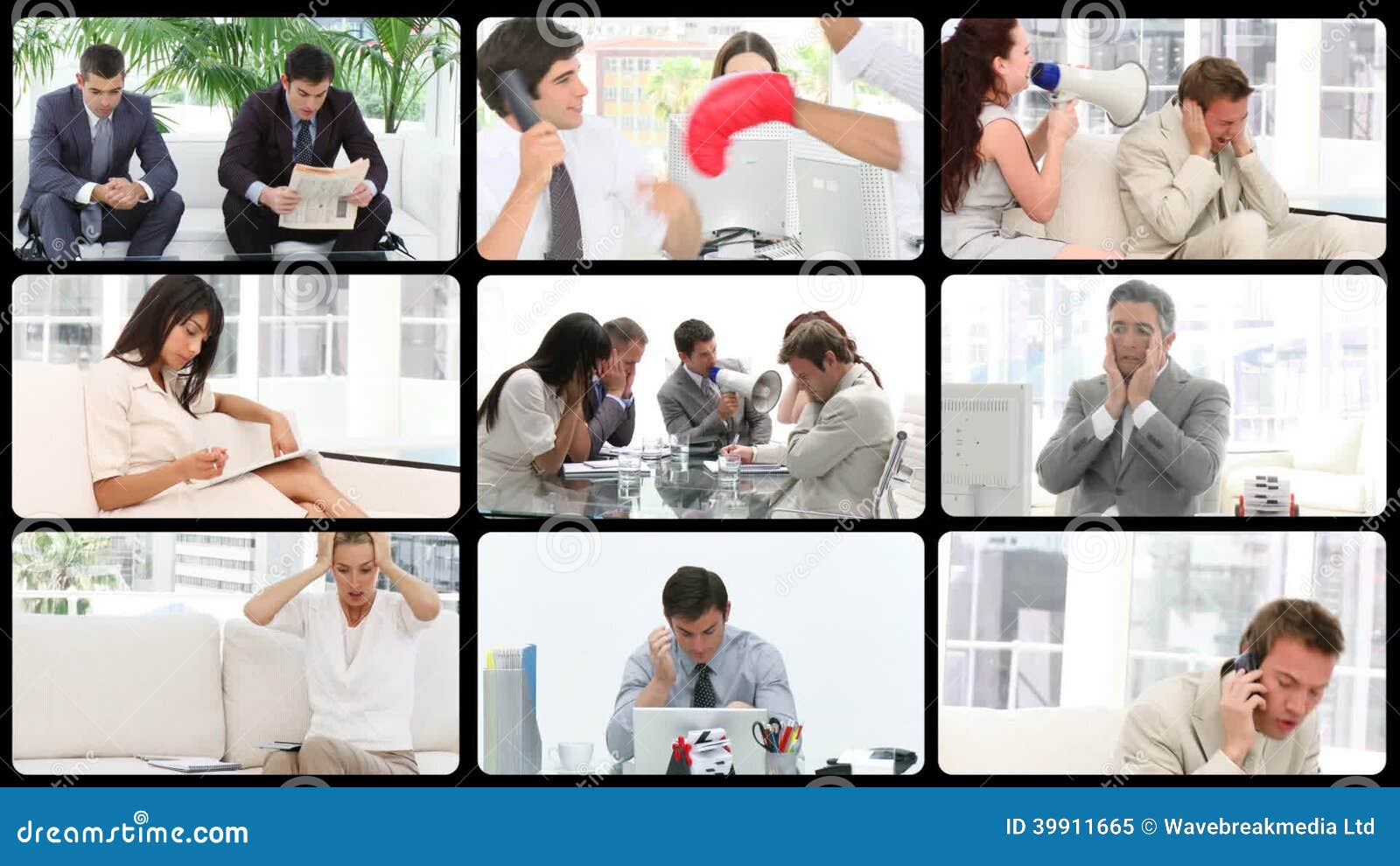 Animation of Stressed People at Work Stock Video - Video of tired ...