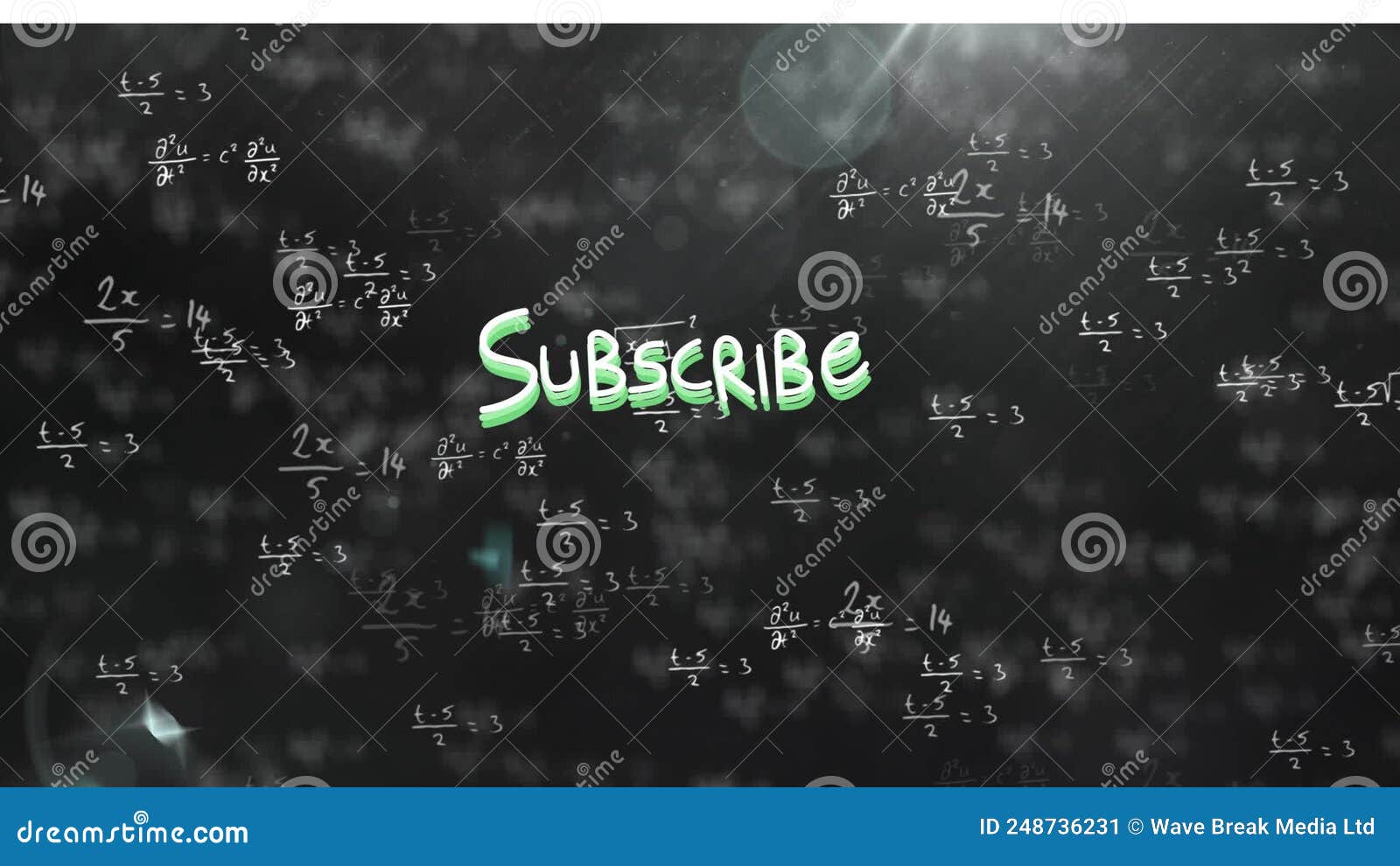 Animation of Subscribe Over Black Background with Math Formulas Stock ...