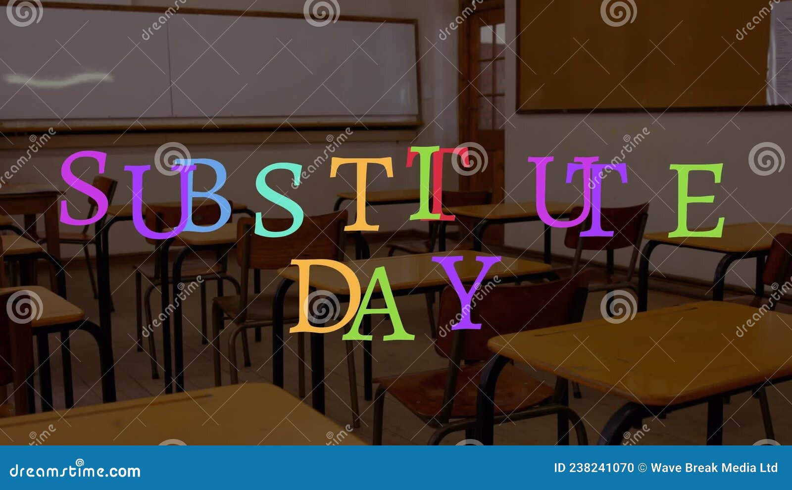 No People Animation Substitute Day Text Empty Classroom School ...