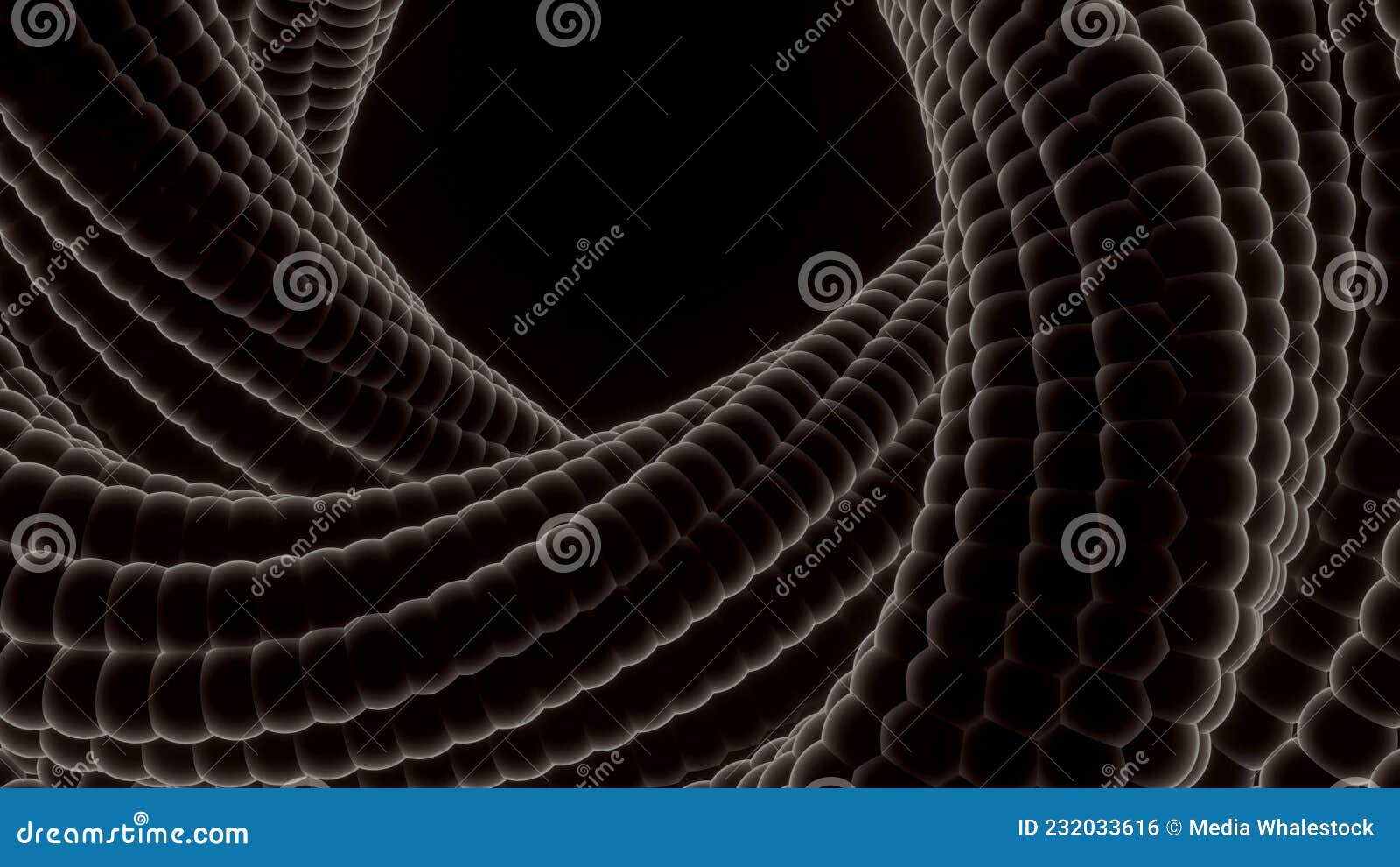 Animation with Swirling Loop on Black Background. Design. 3D Twisting ...
