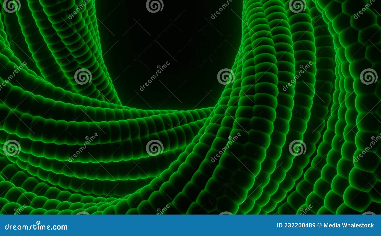 Animation with Swirling Loop on Black Background. Design. 3D Twisting ...