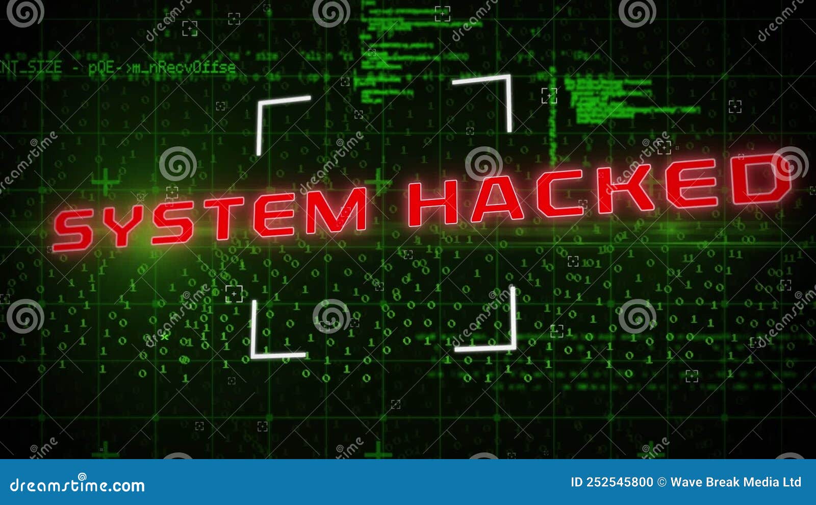 Animation of System Hacked Text and Shapes Over Data Processing Stock Footage - Video of ...