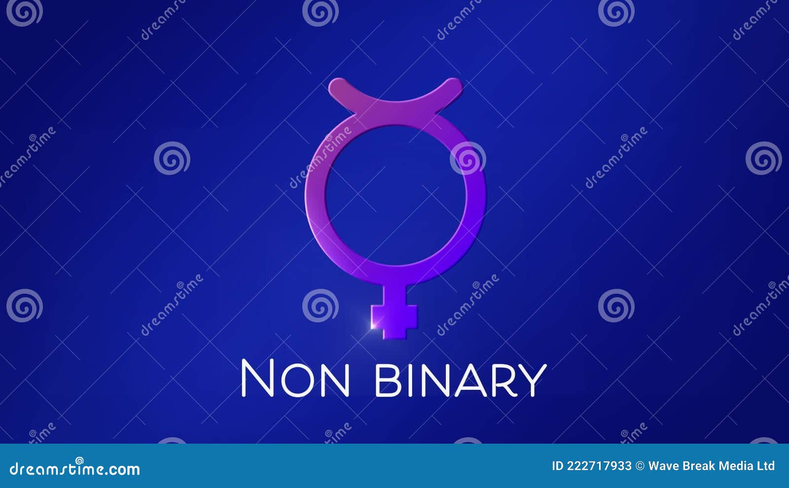 Animation of Text Non Binary, with Purple Non Binary Symbol, on Blue ...