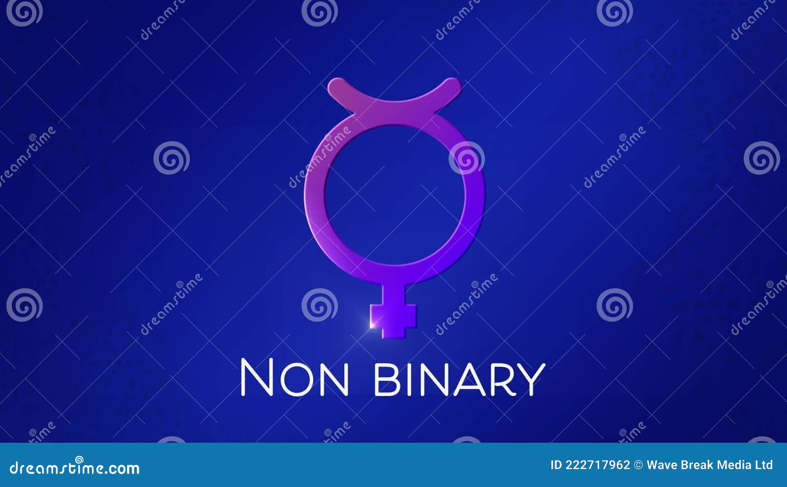 Animation of Text Non Binary, with Purple Non Binary Symbol on Blue ...