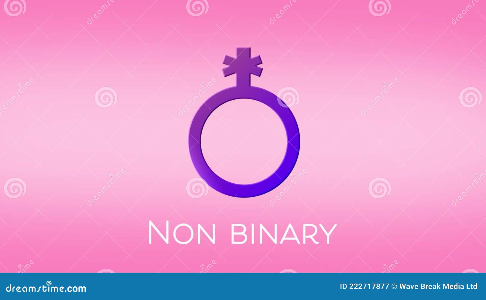 Animation of Text Non Binary, with Purple Non Binary Symbol, on Pink ...