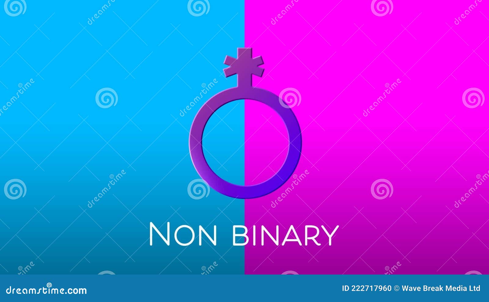 Animation of Text Non Binary, with Purple Non Binary Symbol on Pink and ...