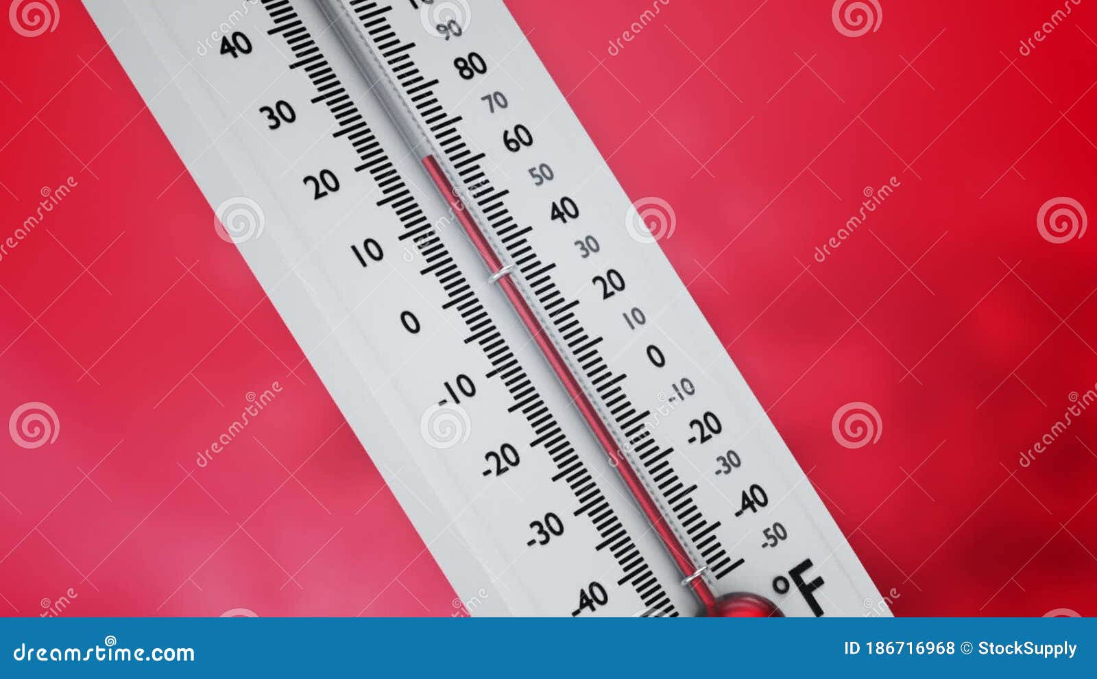 Close Up at Increasing Temperature on Thermometer. Stock Footage ...