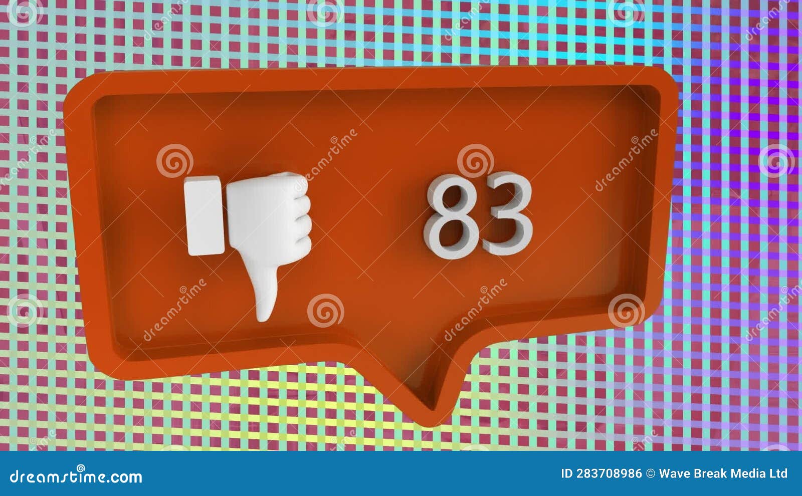 Animation of Thumbs Down Icon and Changing Numbers in Notification Box ...