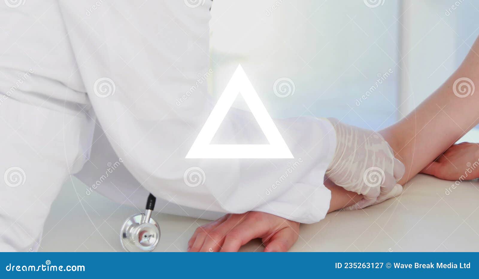 Animation of Triangles and Scope Scanning Over Doctor and Female ...