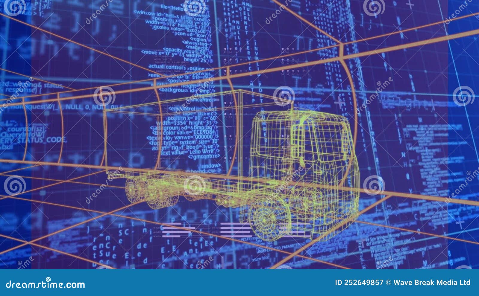 Animation of Truck with Graphical User Interface Moving Against Programming Data and Grid ...
