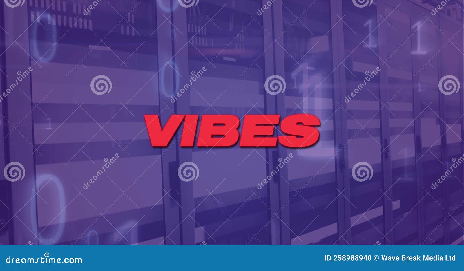 Animation of Vibes Over Violet Server Room Stock Footage - Video of ...