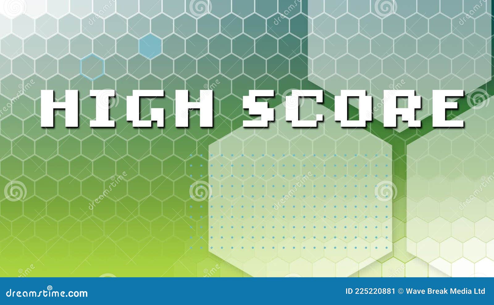 No People Animation White Pixel Text High Score Hexagonal Grid ...
