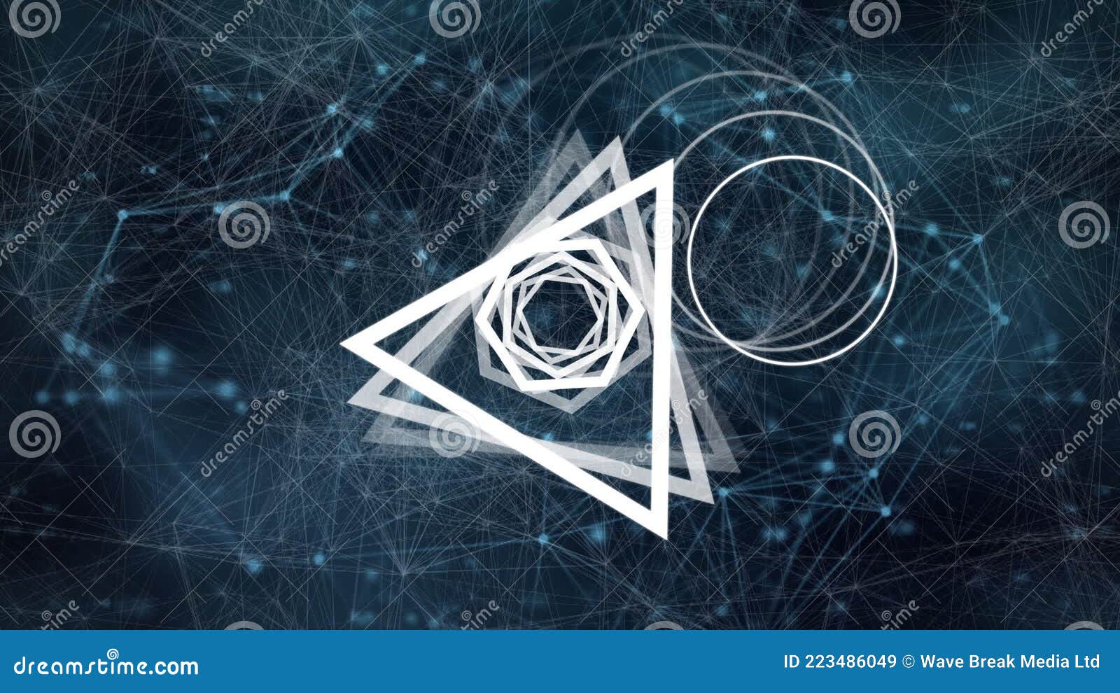 No People Animation White Shape Rotating Network Connection Black ...