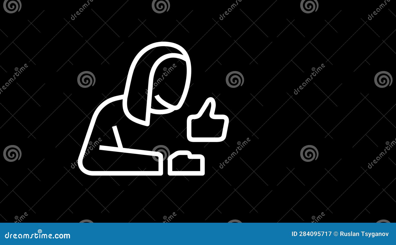 Animation of Woman and a Subscribe Button with Like and Bell ...