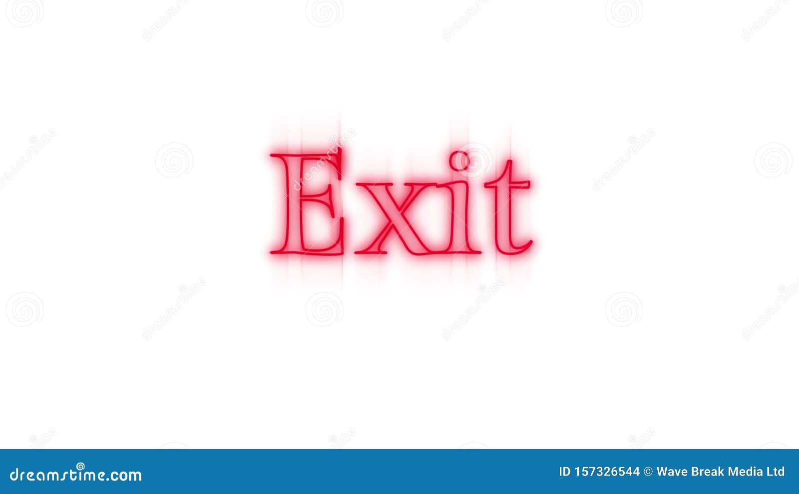Exit Sign in Red Neon on White Background Stock Footage - Video of cool ...