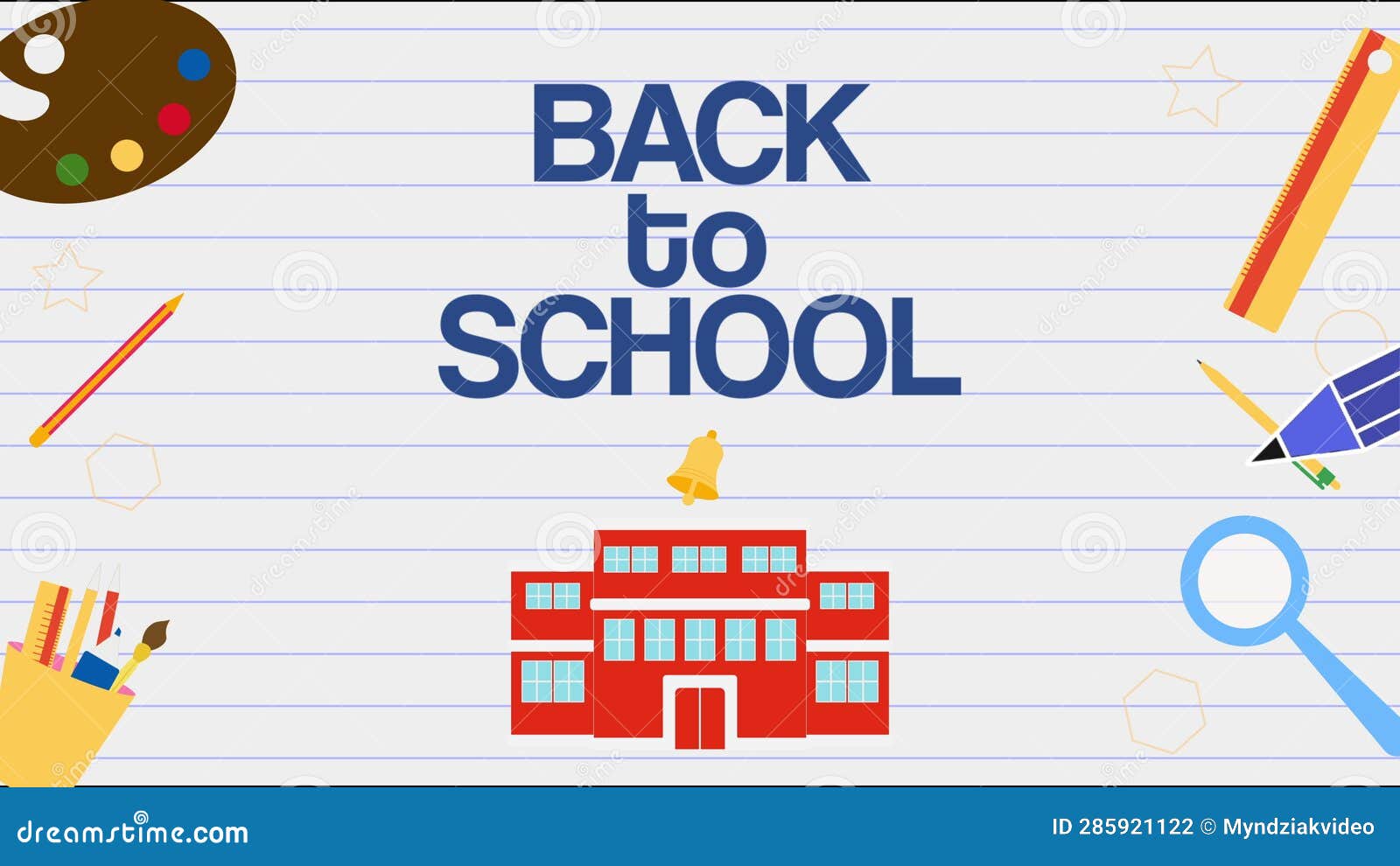 Animation of Words Back To School with Multiple School Items. School ...