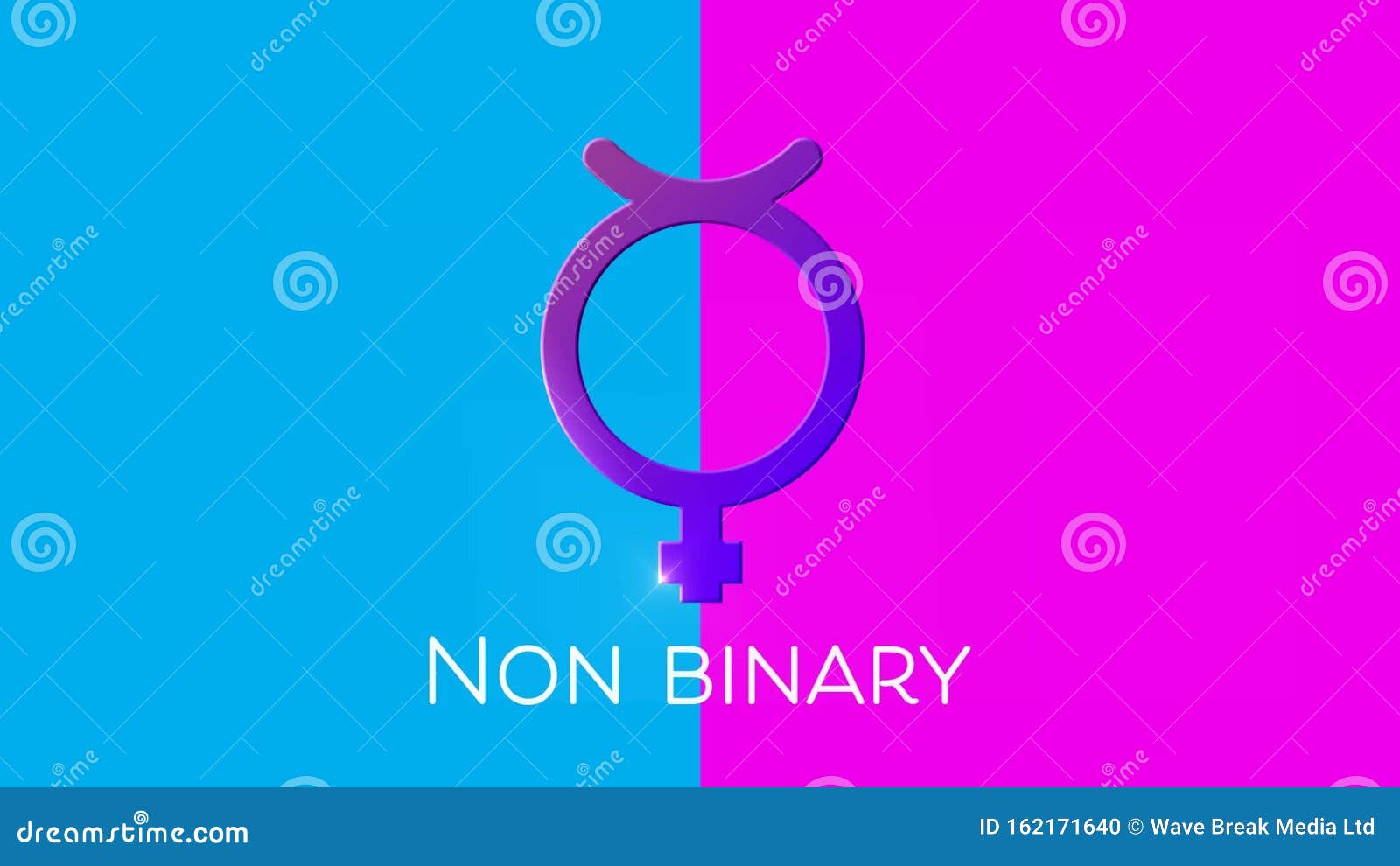 Non Binary Text and Symbol on Pink and Blue Background Stock Footage ...