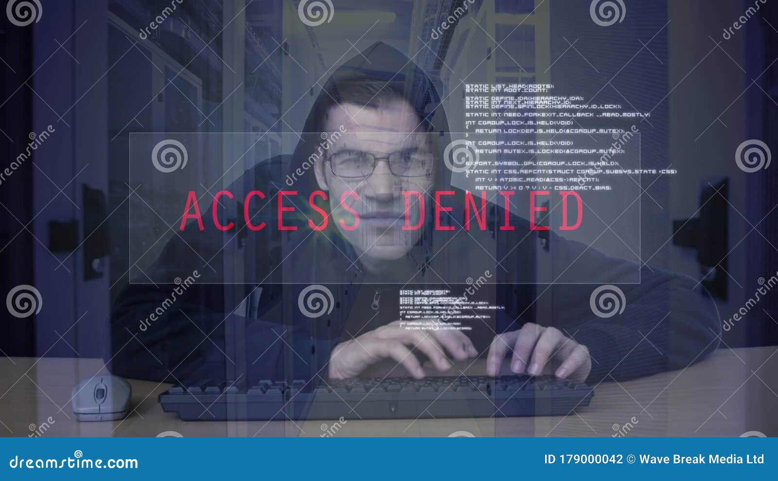 Animation of Hooded Man Hacking a Computer Stock Footage - Video of internet, database: 179000042