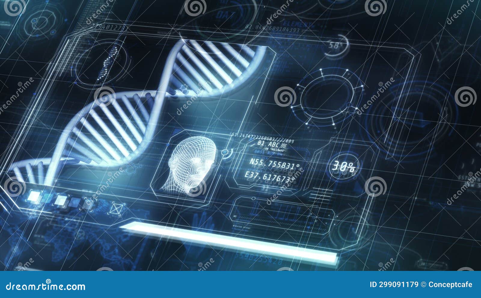 An Animation of Working with a DNA Chain. Stock Video - Video of double ...