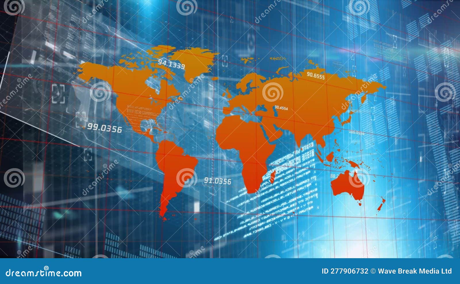 Animation of World Map and Data Processing Stock Footage - Video of ...