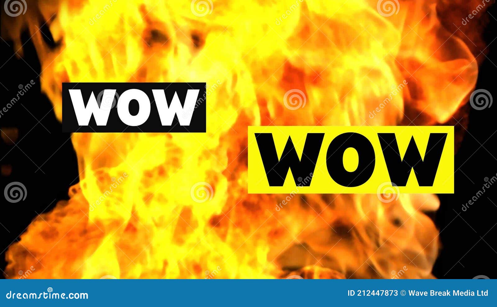 Animation of Wow Wowt Ext Over a Fire Stock Video - Video of cloud ...