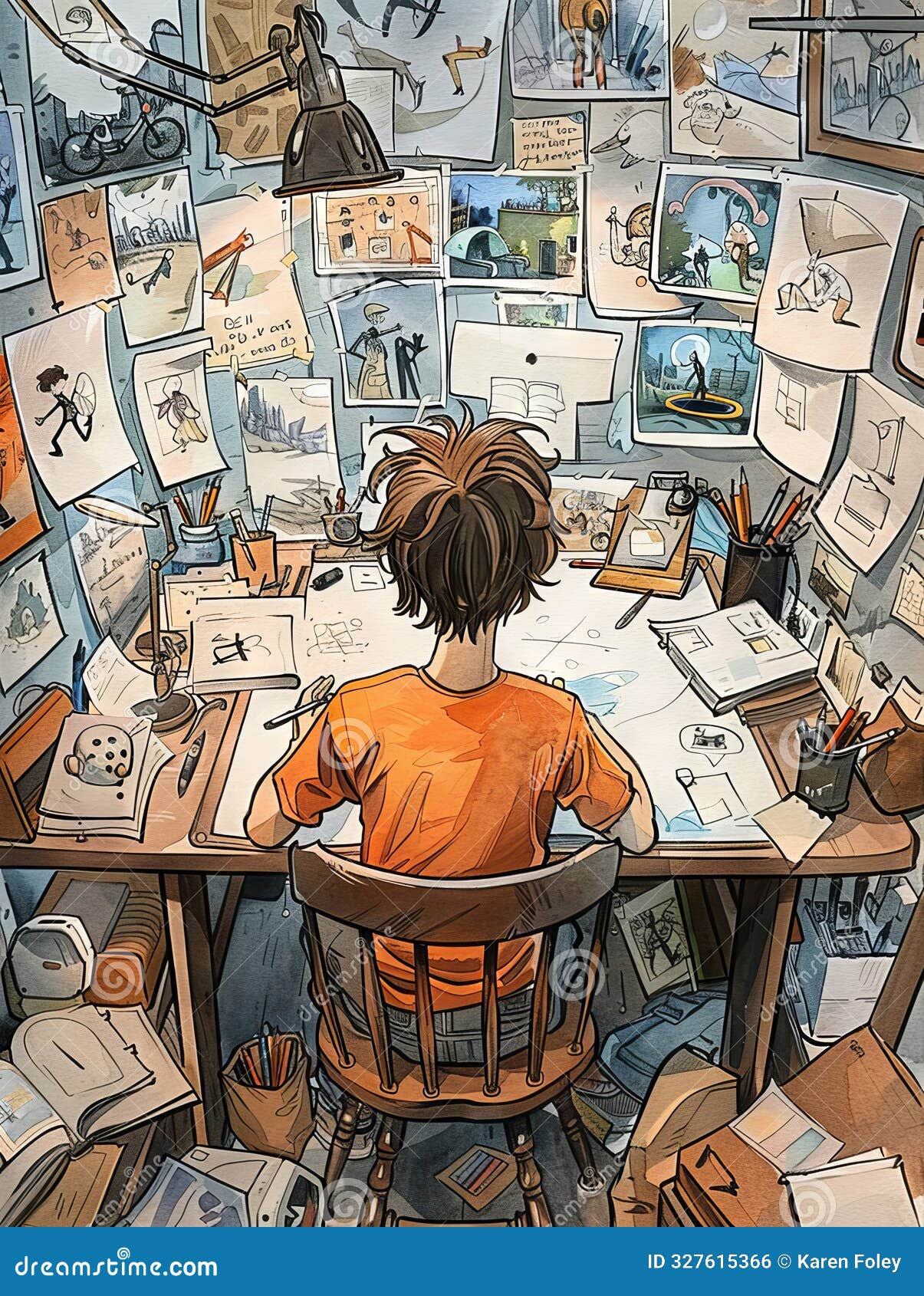 Animator or Illustrator at Work Stock Illustration - Illustration of ...