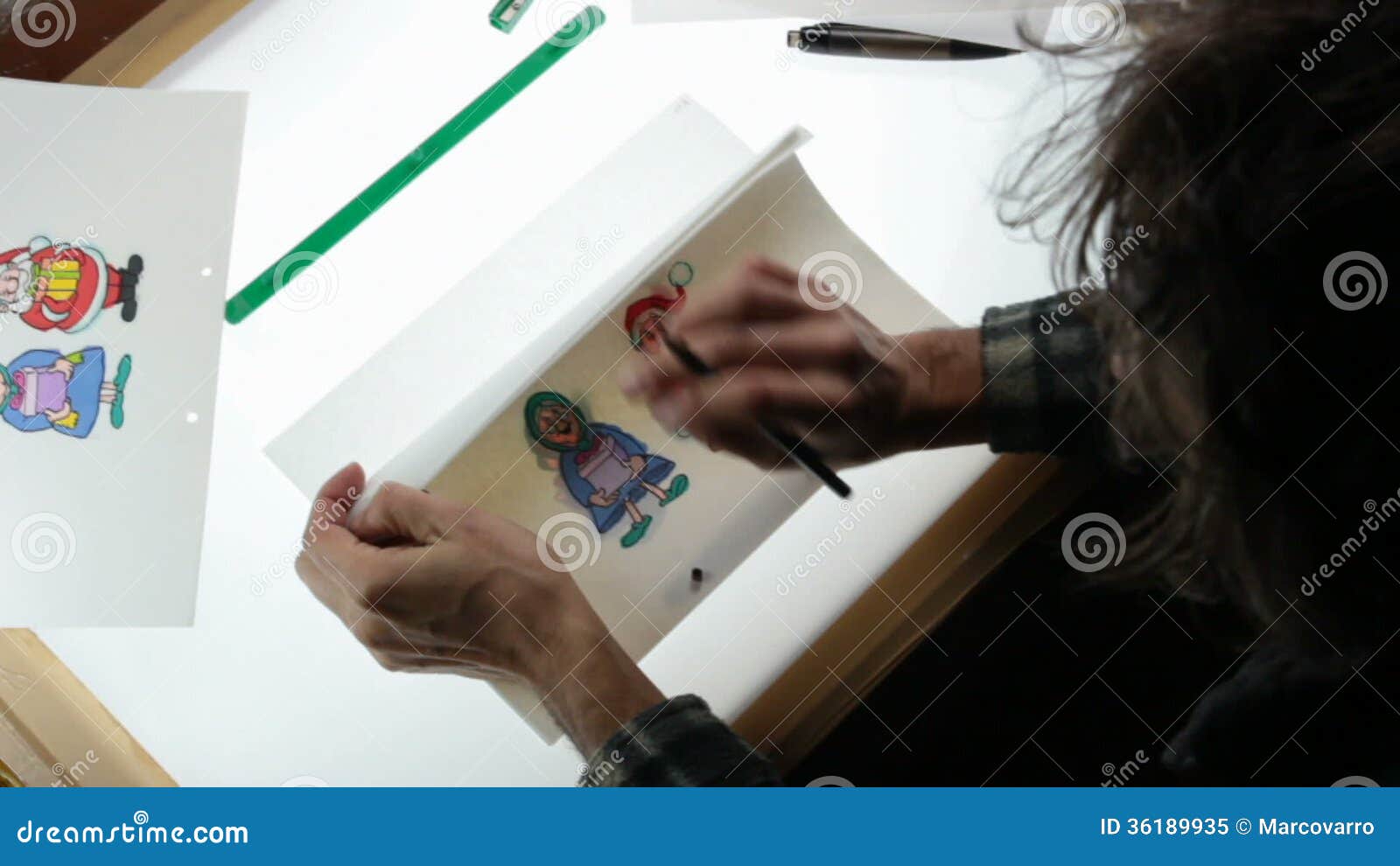 Animator at work stock video footage. Video of hands - 36189935