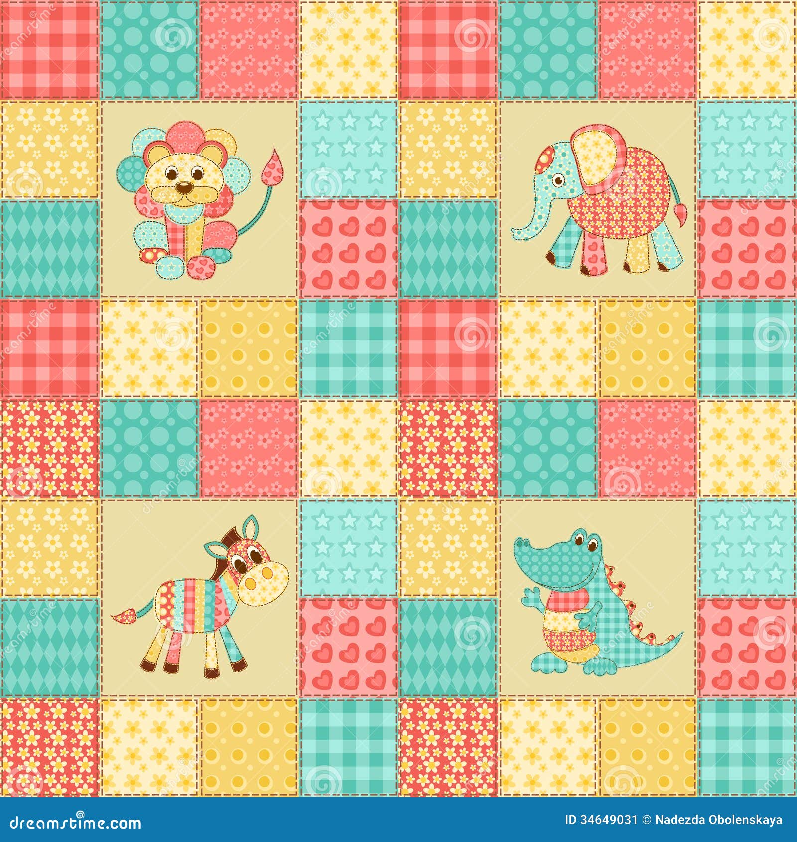 Animaux D'Africain De Patchwork Illustration de Vecteur - Illustration ...