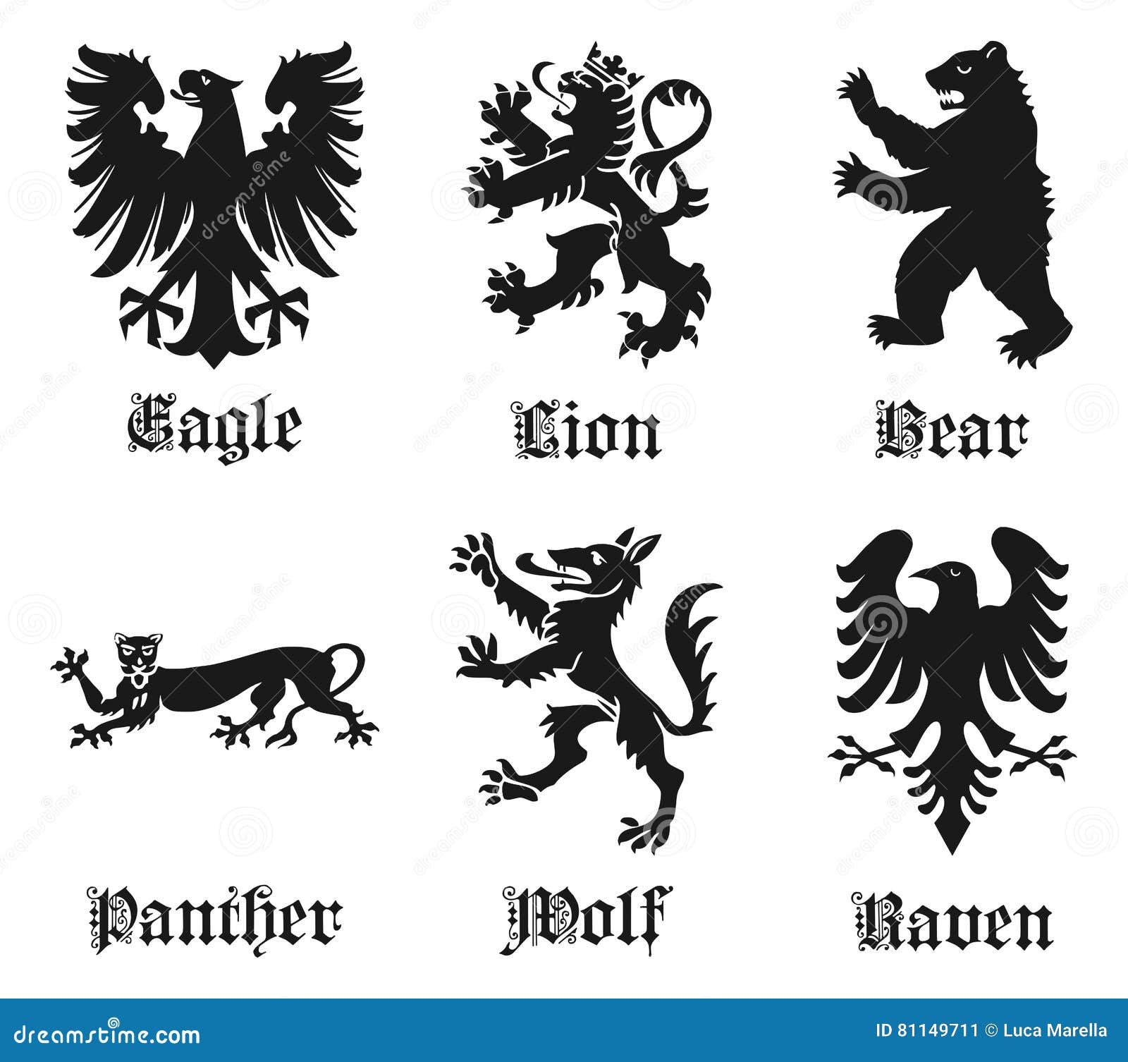 Animaux héraldiques illustration de vecteur. Illustration du chevalerie ...