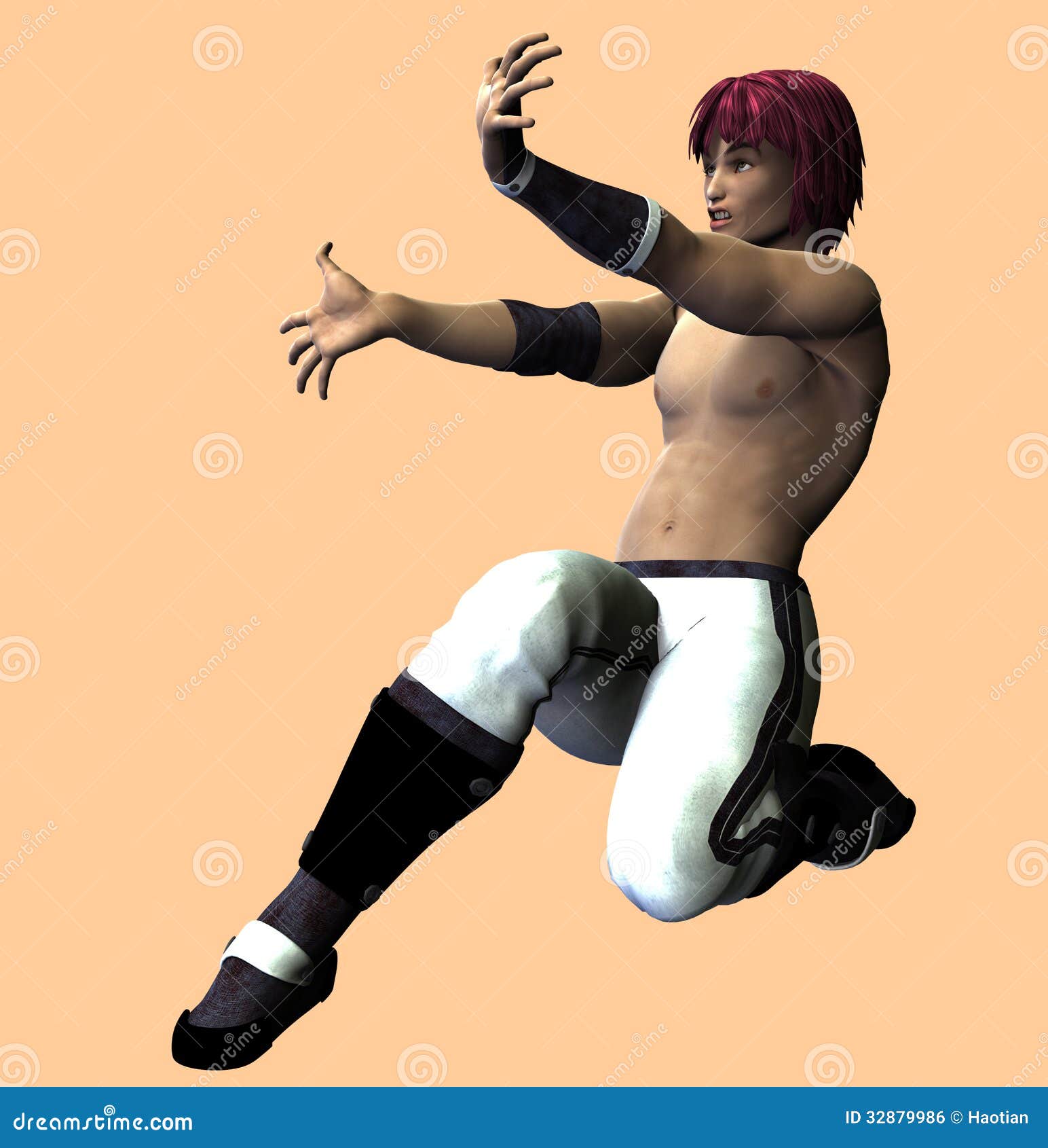 Shirtless Anime Teenage Boy Fighter Stock Photography | CartoonDealer ...