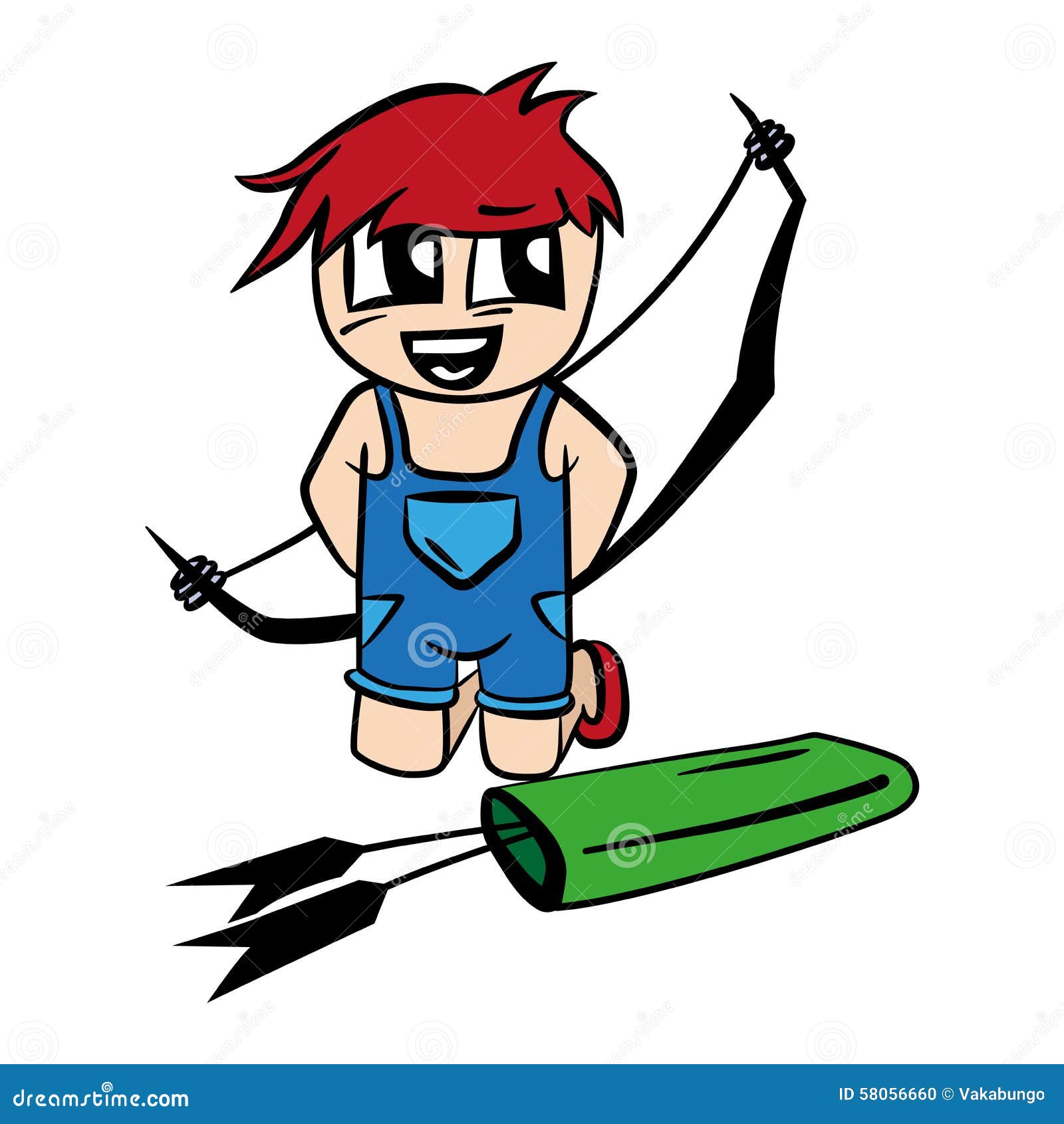 Anime Cartoon Boy with Bow and Arrow Stock Vector - Illustration of ...
