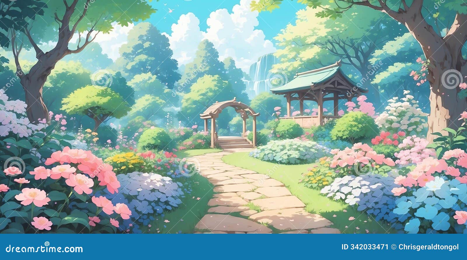 Anime Magical Girl Casting A Spell With A Wand Coloring Page Stock ...