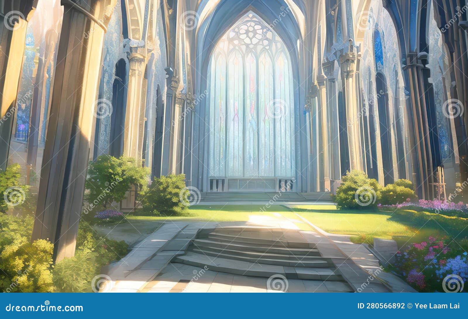 Anime Cathedral, Church, Generative Ai Stock Illustration ...