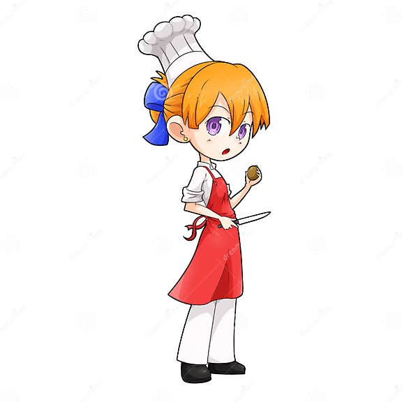 Anime Chef stock photo. Illustration of cute, anime - 111219530
