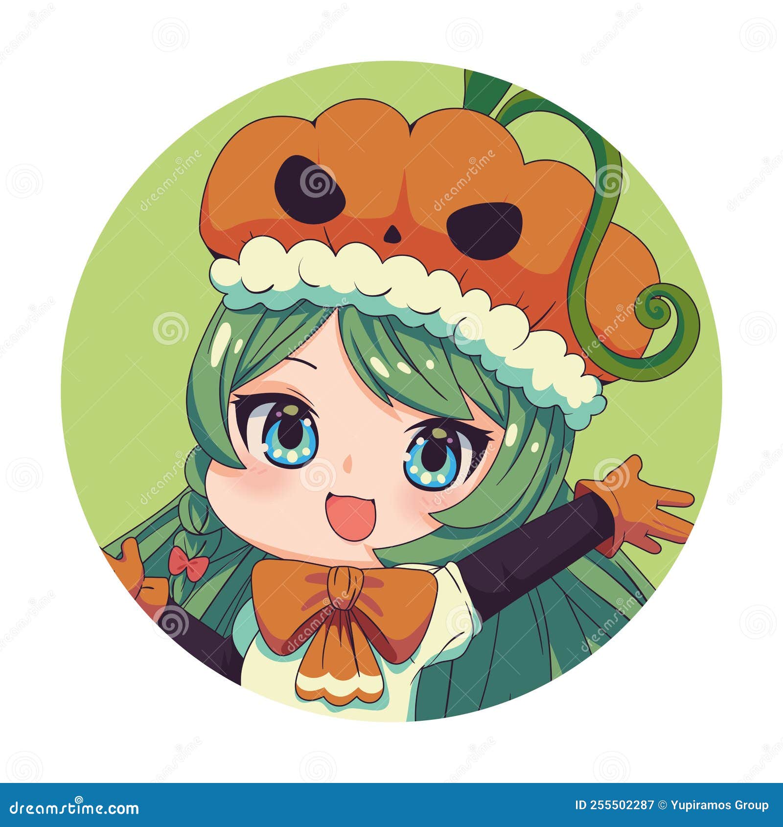 Anime chibi lindo ilustración del vector. Ilustración de icono - 255502287