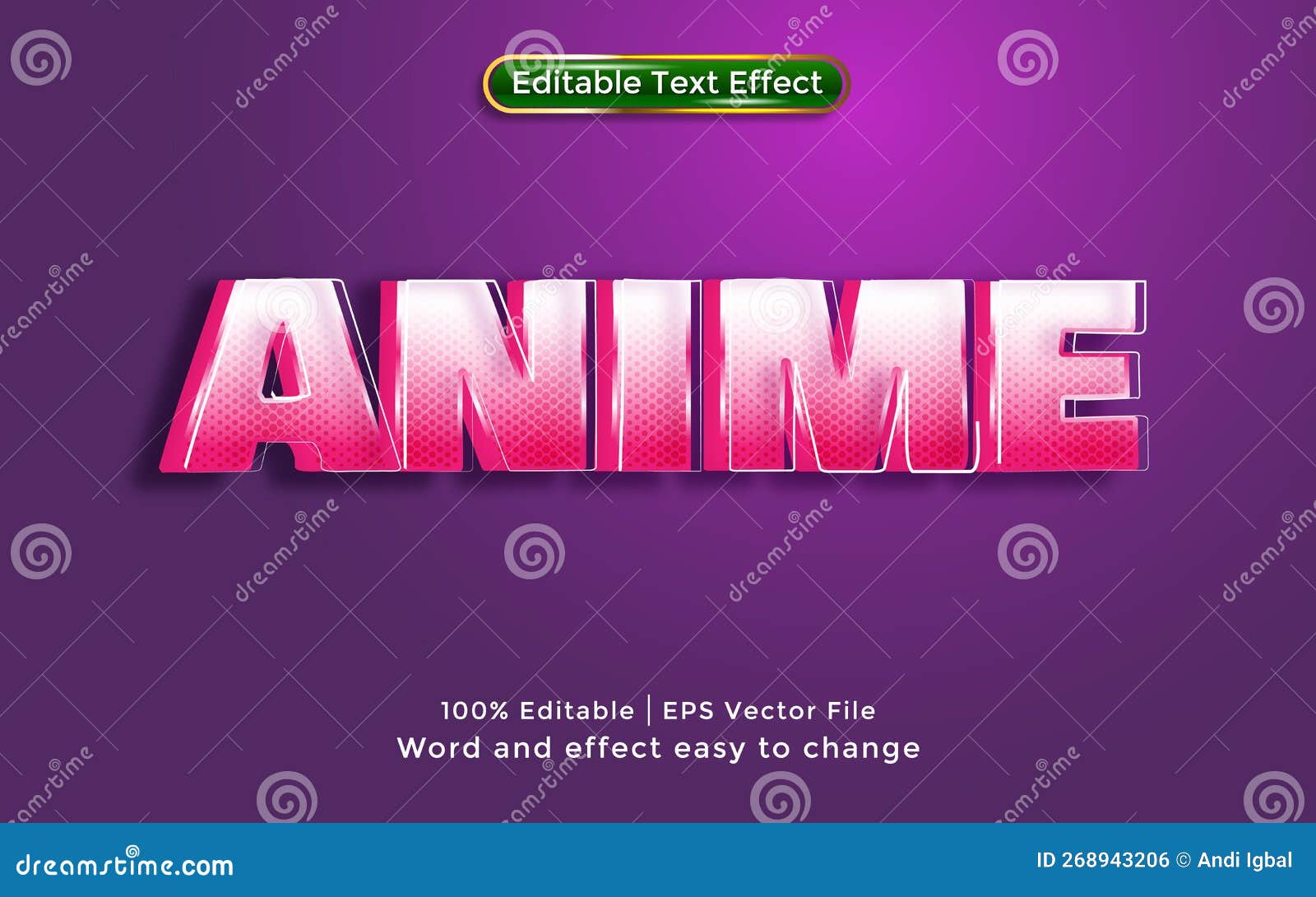 Anime editable text effect stock vector. Illustration of editable ...